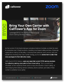 BYOC for Zoom - CallTower