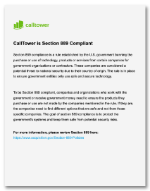 NDAA Section 889 Compliance - CallTower