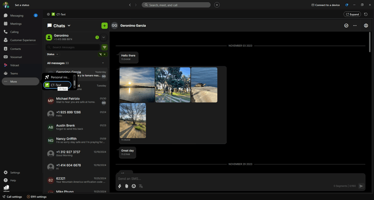 CT Text for Webex | SMS Texing - CallTower