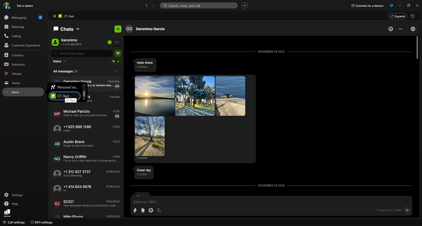 CT Text for Webex | SMS Texing - CallTower